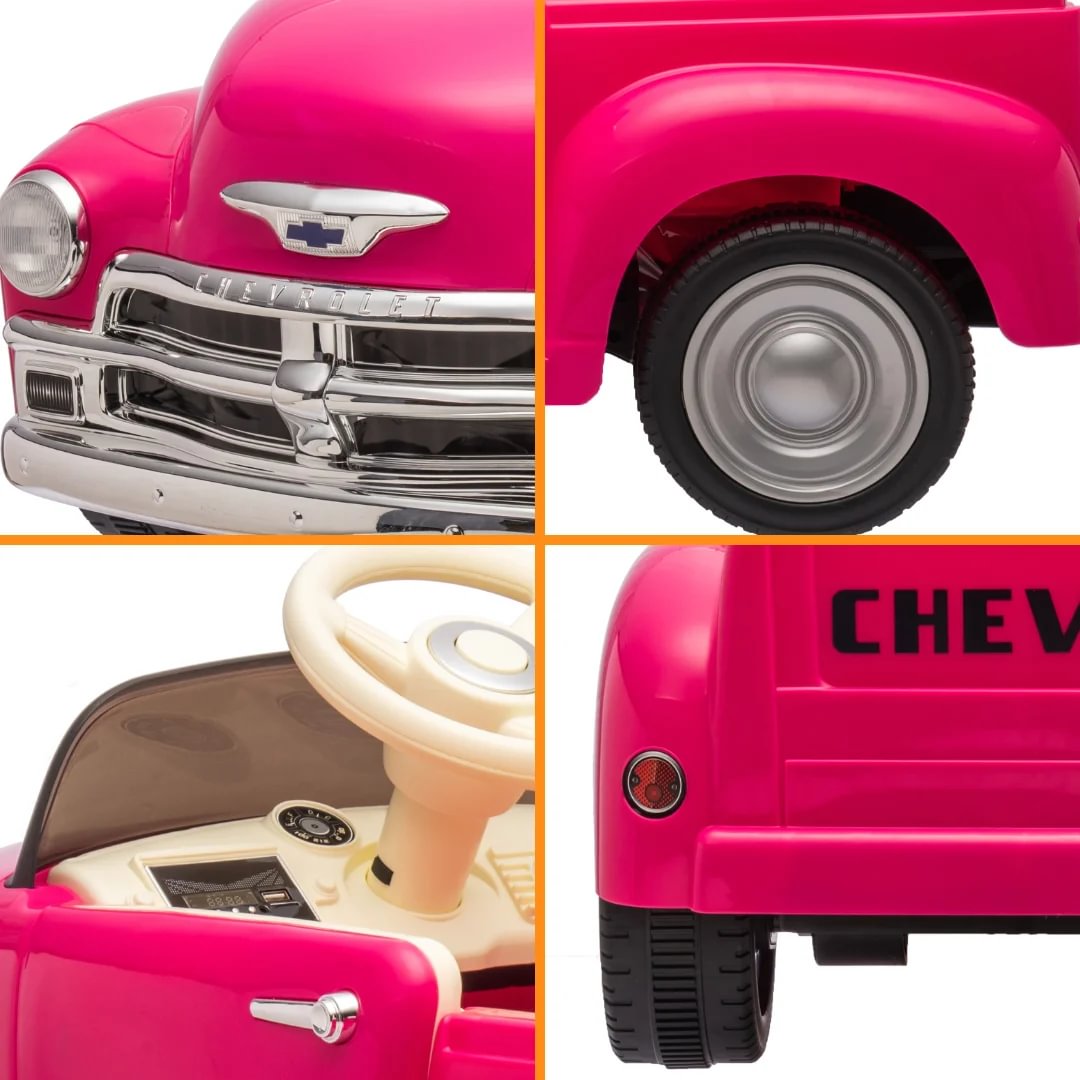 Chevrolet 3100 Elektrische Kinderauto 12V - Roze - Berghoff toys