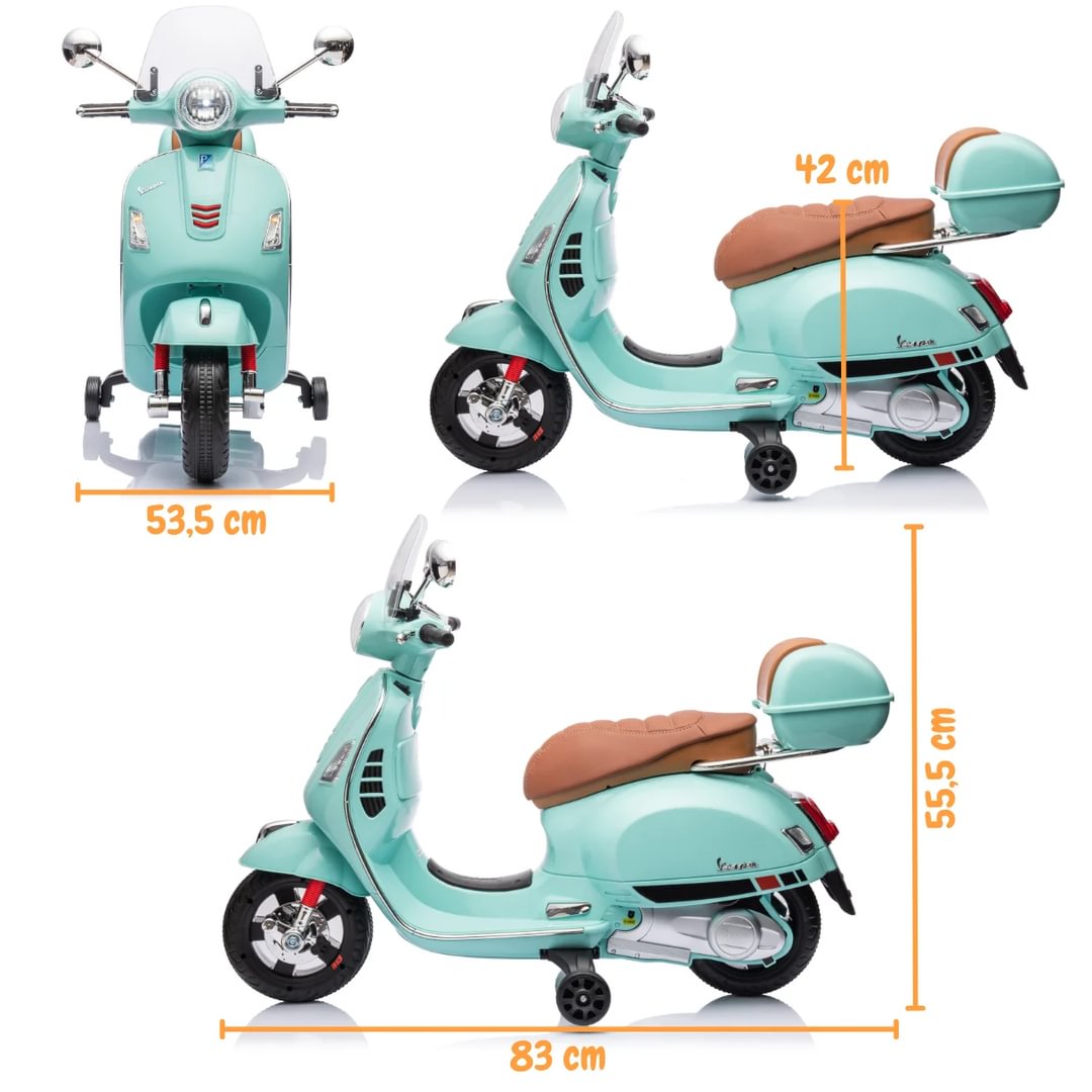 Vespa GT Ride-on Kids Motorbike with 6V - Blue - Berghoff toys