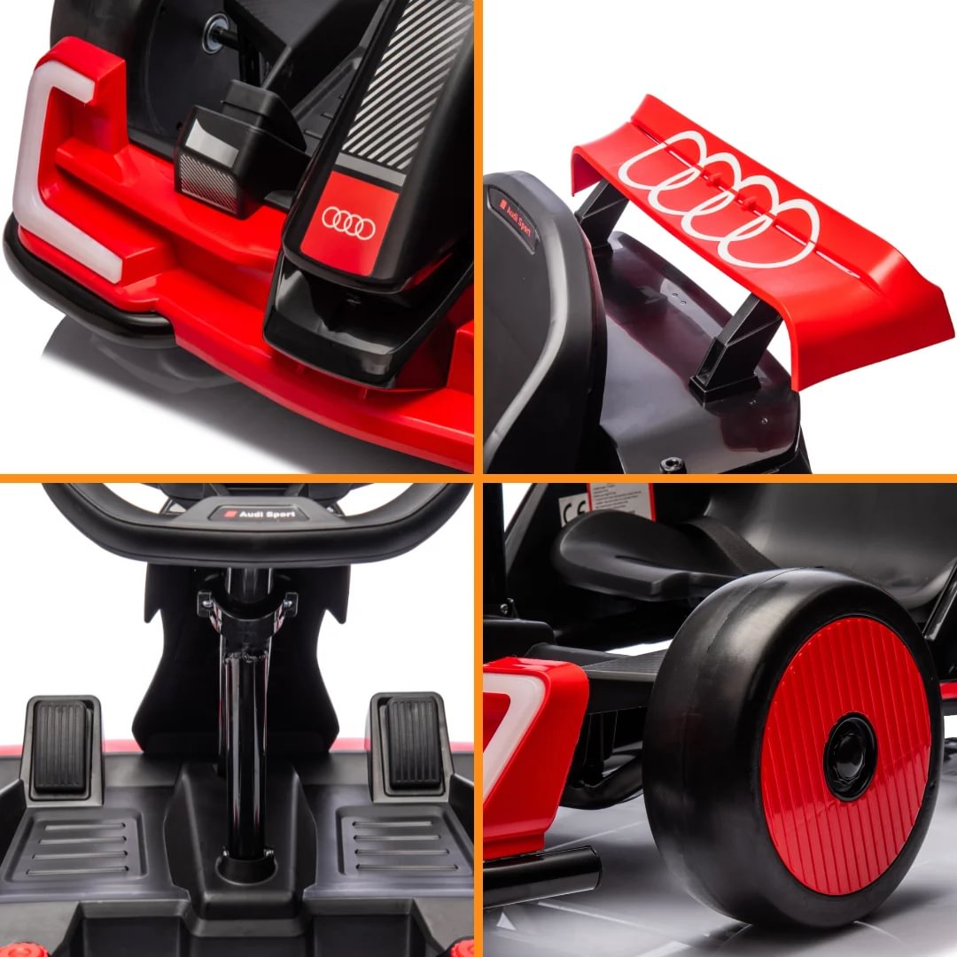 Audi Electric Drift Go-kart for Kids 24V - Red - Berghoff toys