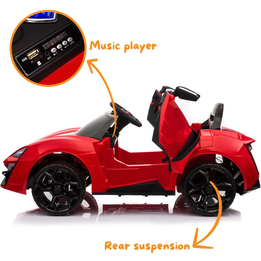 Spider 12V Ride-on Kids Car - Red - Berghoff toys