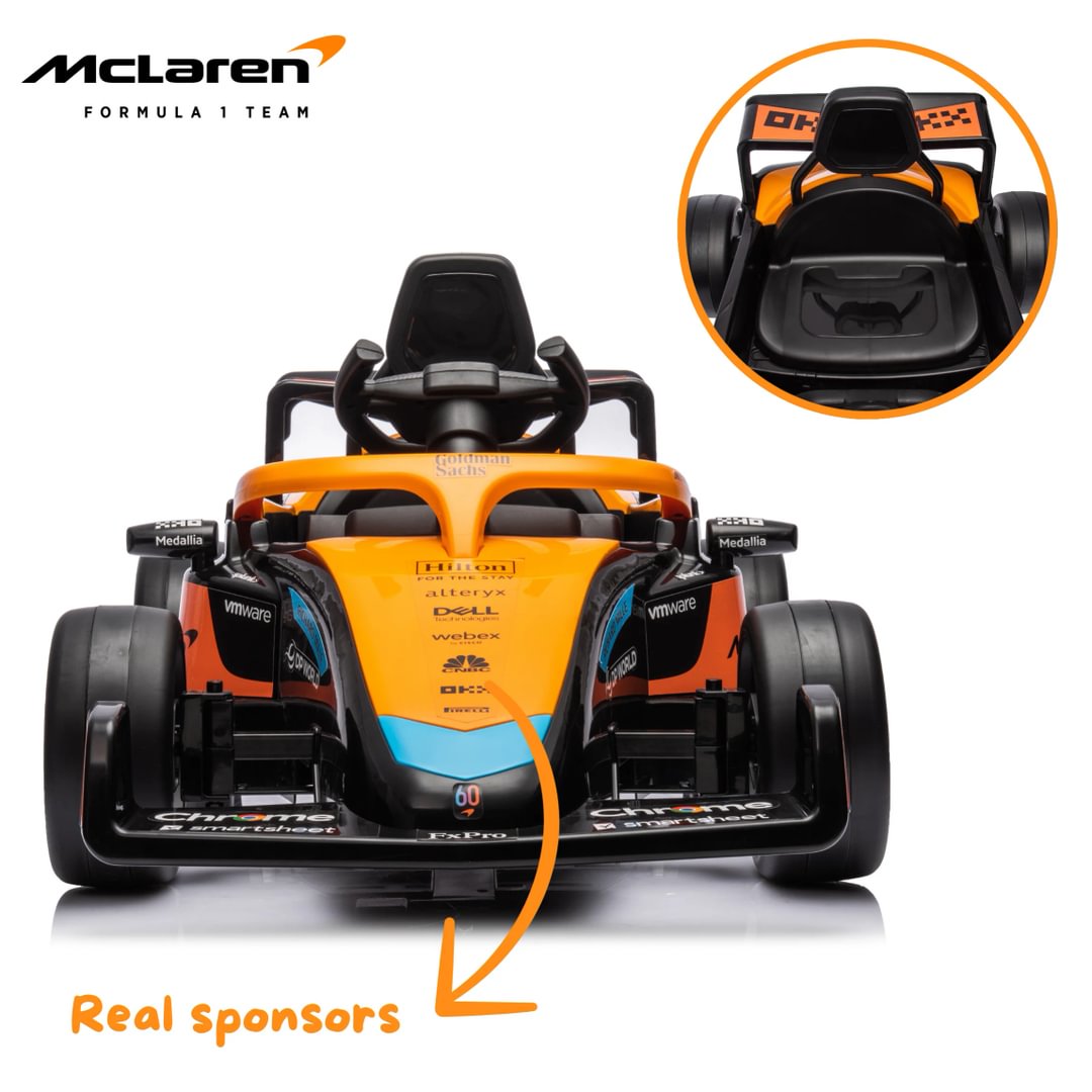 McLaren Formula 1 Electric Kids Car 12V - Orange - Berghoff toys