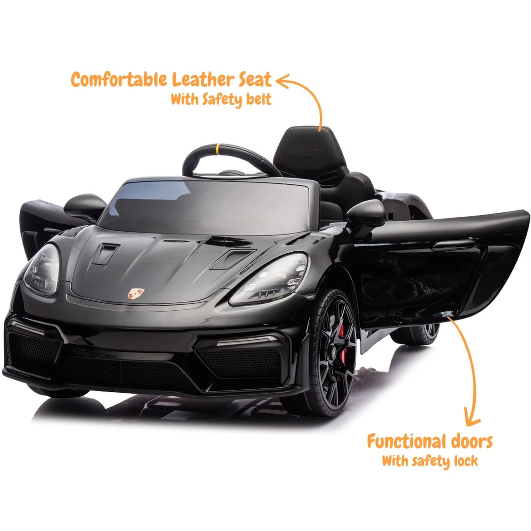 Porsche 718 Spyder RS Electric Ride-on 12V - Black - Berghoff toys