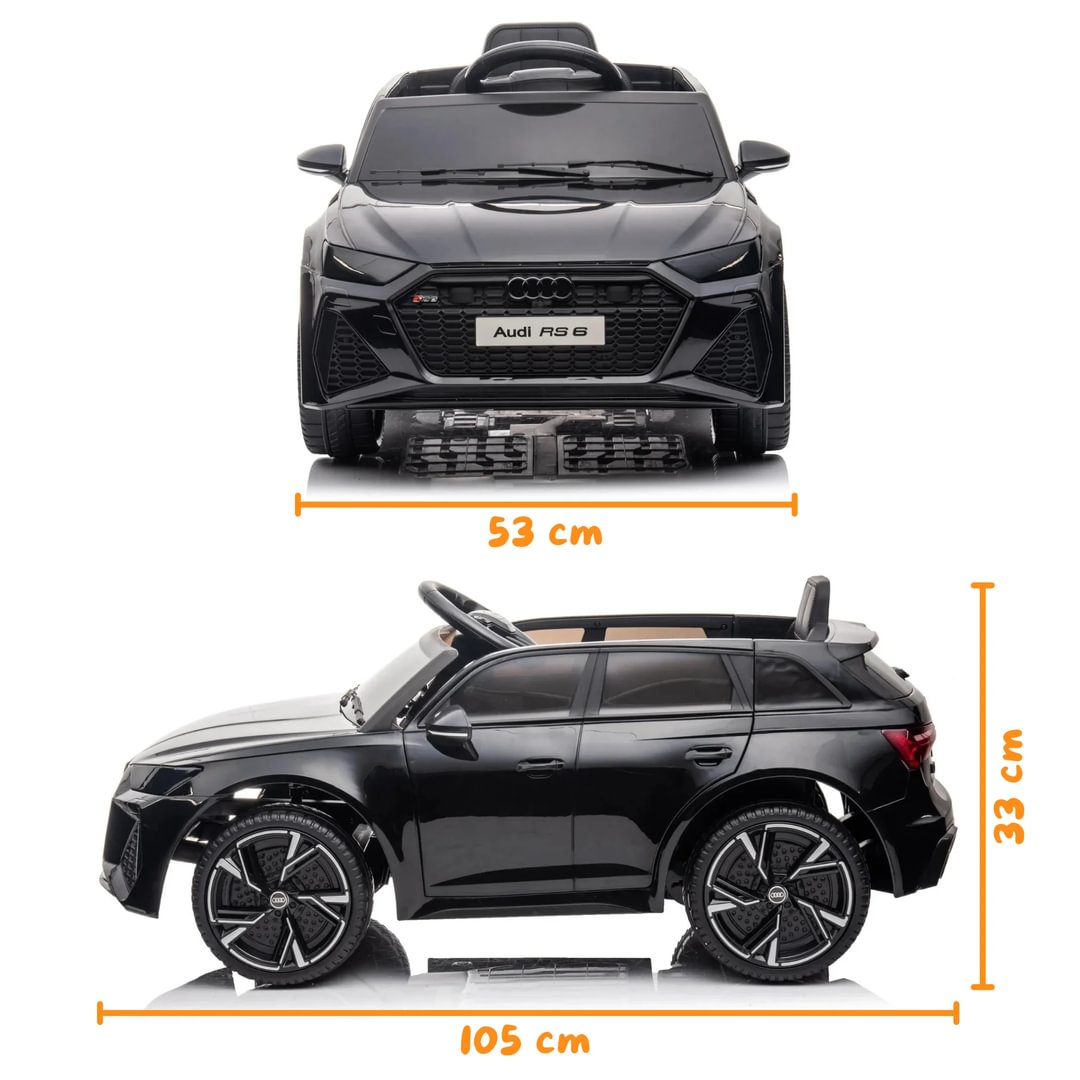 Audi RS6 Electric Kids Car 12V - Black - Berghoff toys