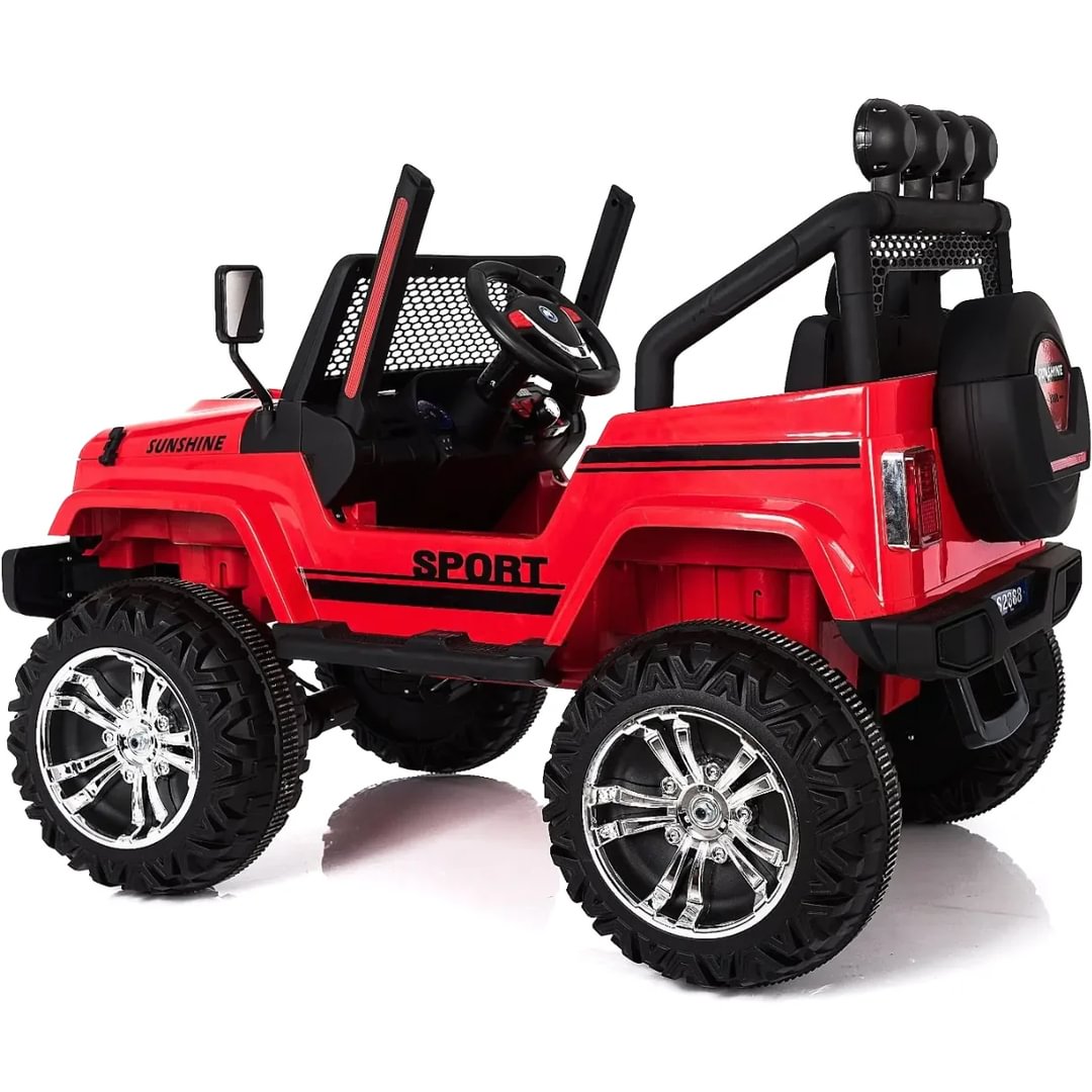 Electric Ride-on Jeep 4x4 kids Car 12V - Red - Berghoff toys