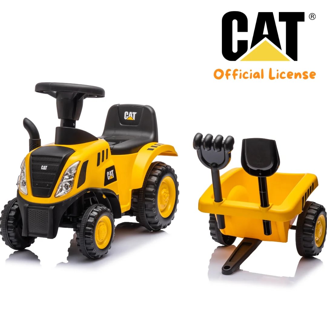 CAT Ride-on Tractor with Trailer - Yellow - Berghoff toys
