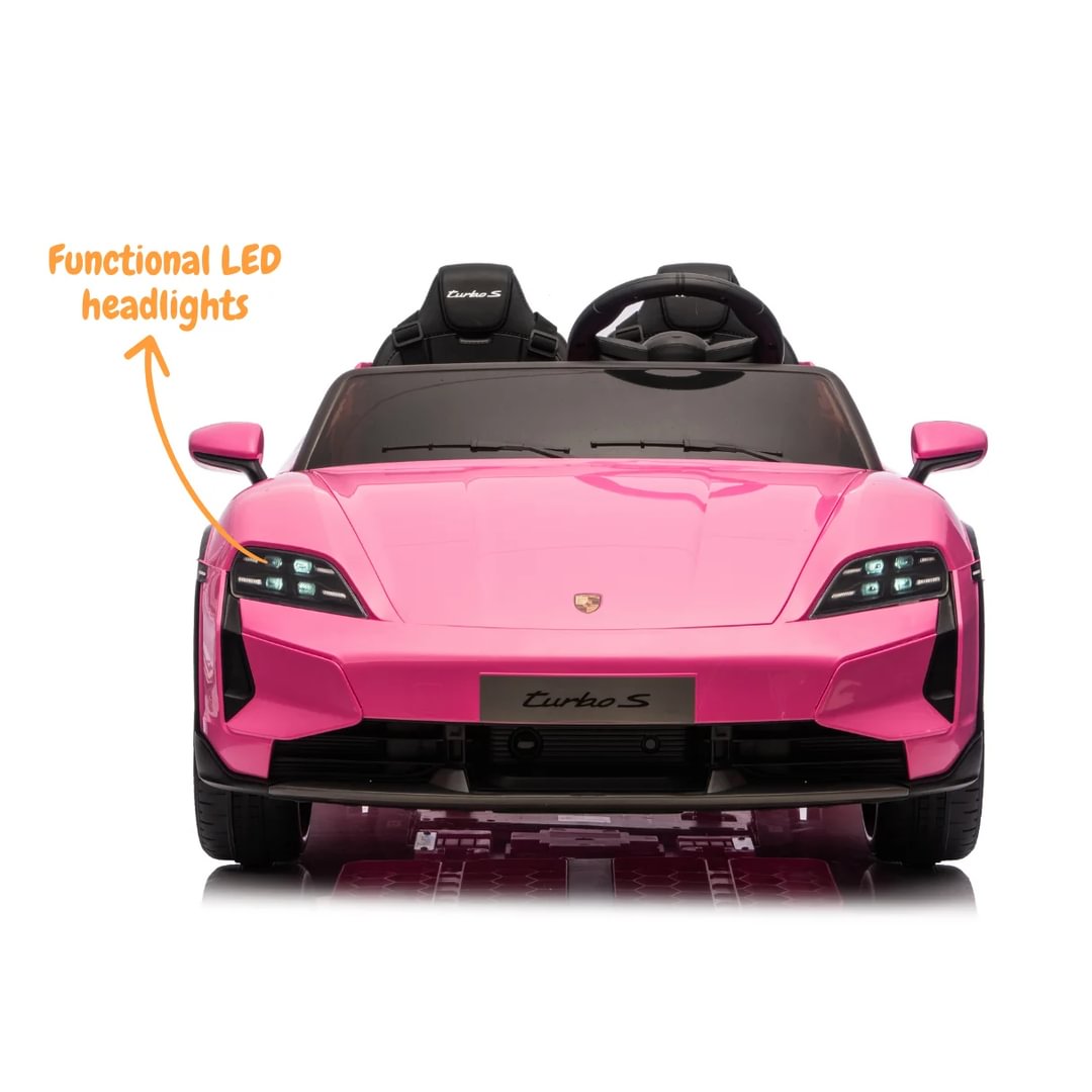 Porsche Taycan Turbo S Electric Kids Car 24V (2-seater) - Pink - Berghoff toys