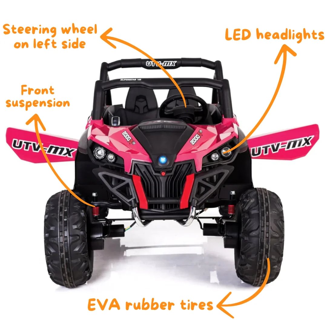 UTV-MX Ride-on Kids Car 24V (2-seater) - Pink - Berghoff toys