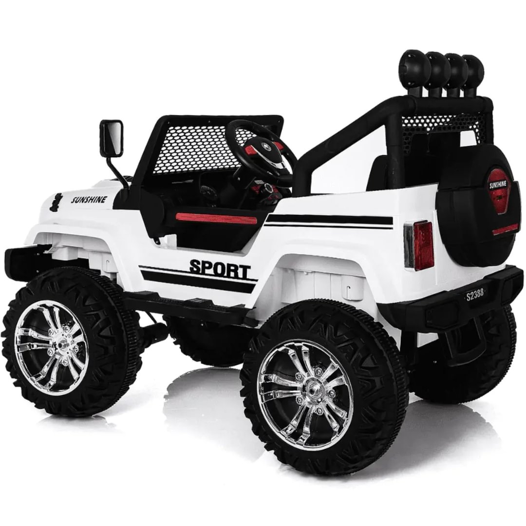 Jeep 4x4 Elektrische Kinderauto 12V - Wit - Berghoff toys