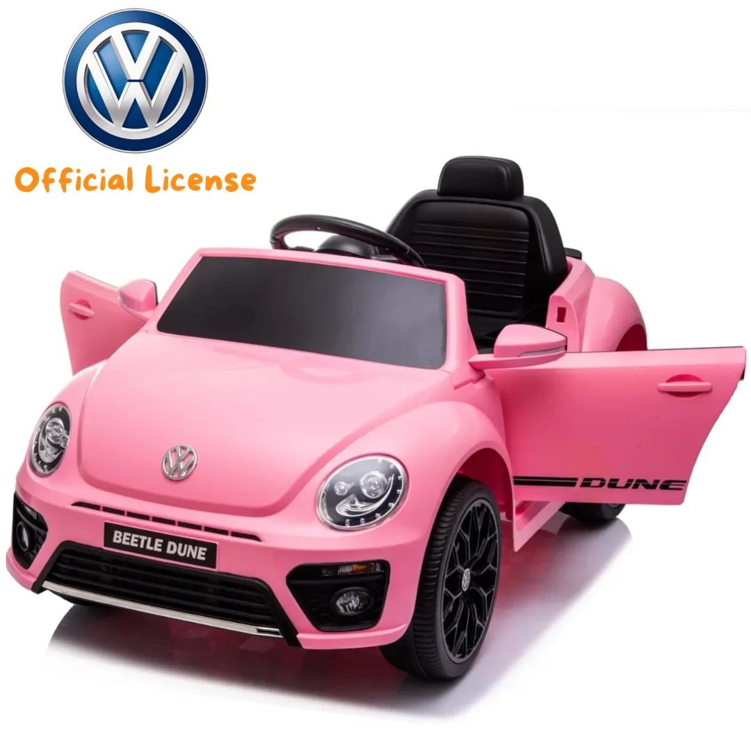 Volkswagen Beetle Elektrische Kinderauto 12V - Roze - BergHOFF Toys
