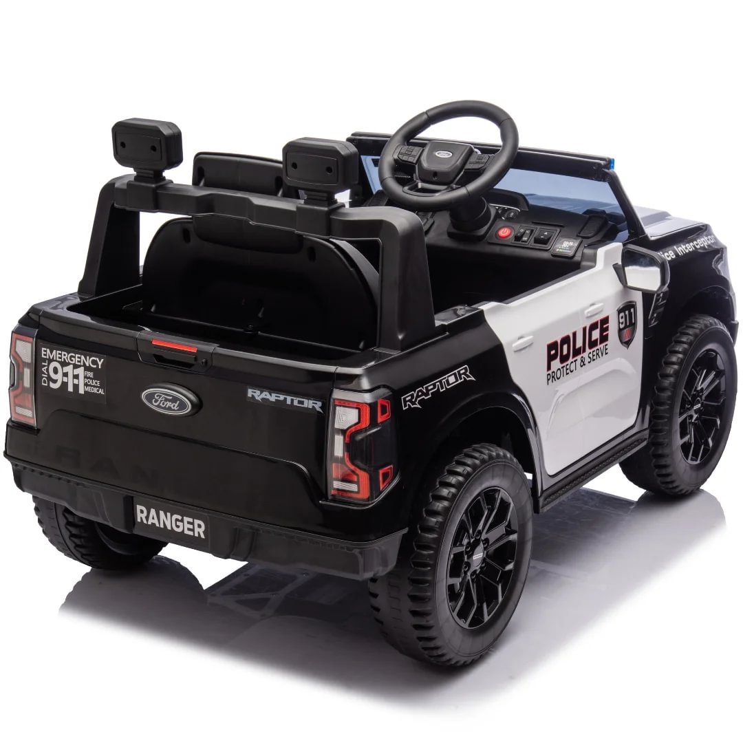 Ford Raptor Police Ride-on Electric Car 12V - Black - Berghoff toys