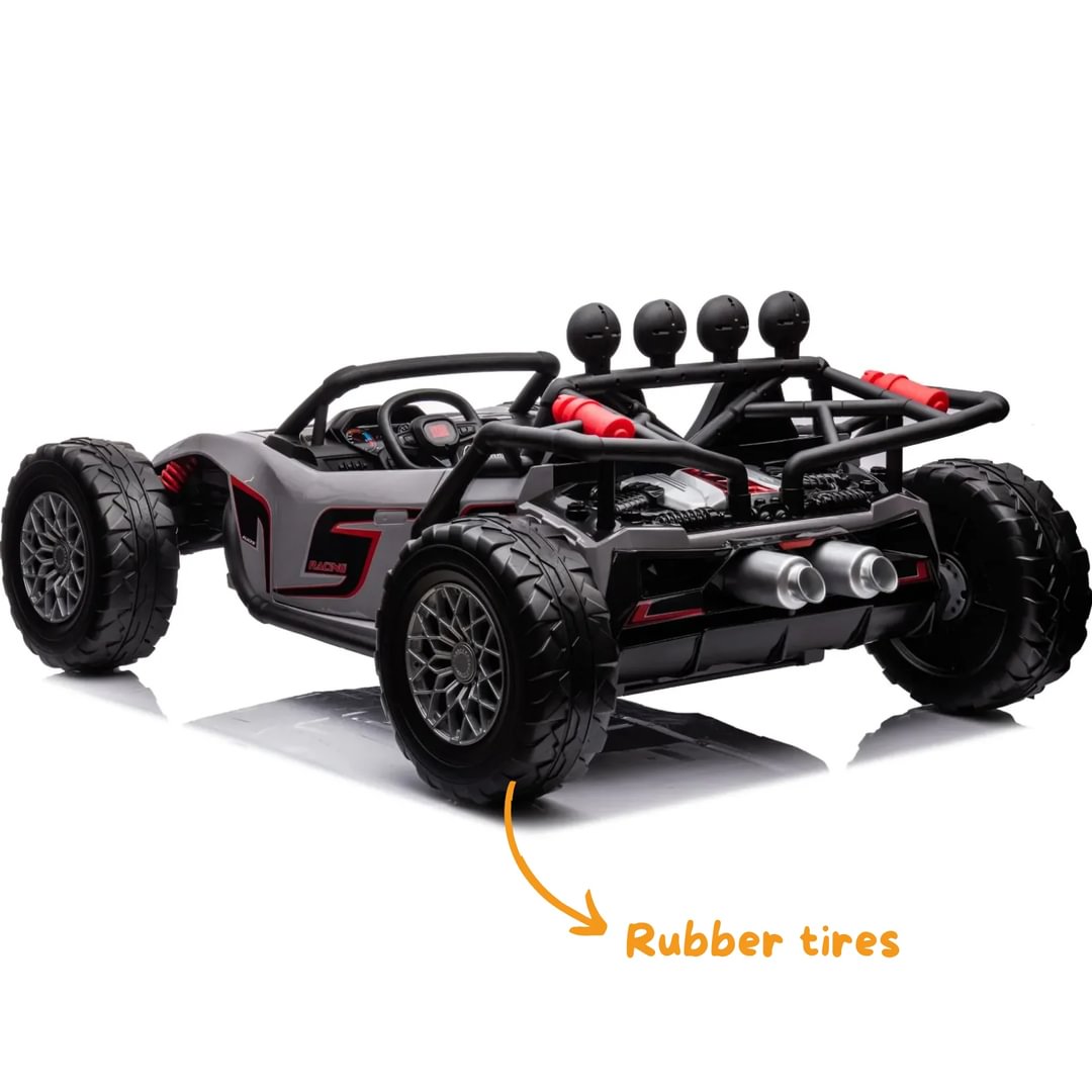 Mud-Master Kids Ride-on Car 24V (2-seater) - Grey - Berghoff toys