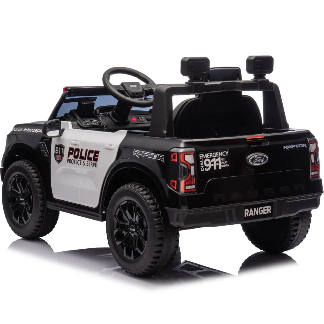 Ford Raptor Police Ride-on Electric Car 12V - Black - Berghoff toys