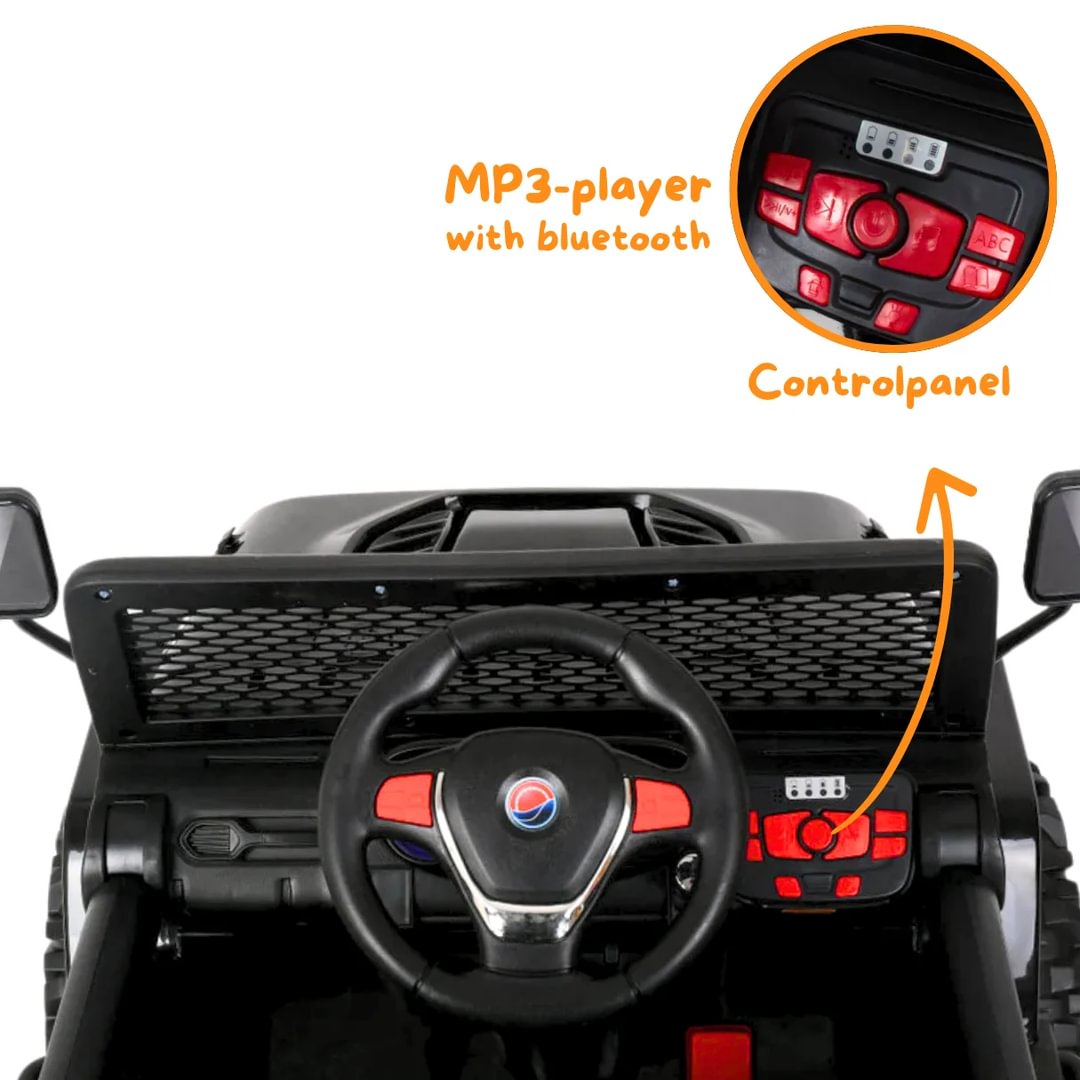 Electric Ride-on Jeep 4x4 kids Car 12V - Black - Berghoff toys