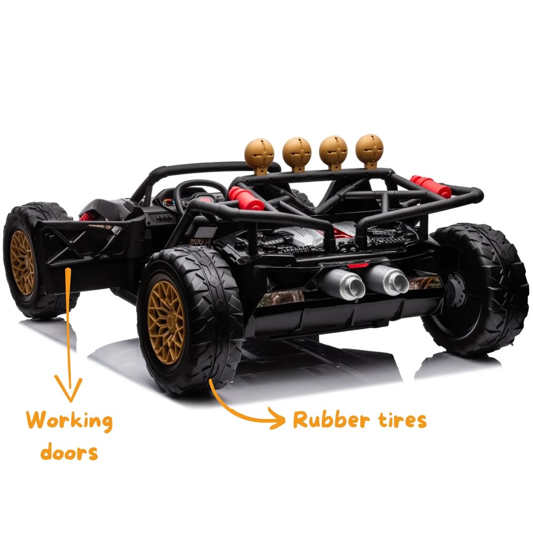 Mud-Master Kids Ride-on Car 24V (2-seater) - Black - Berghoff toys