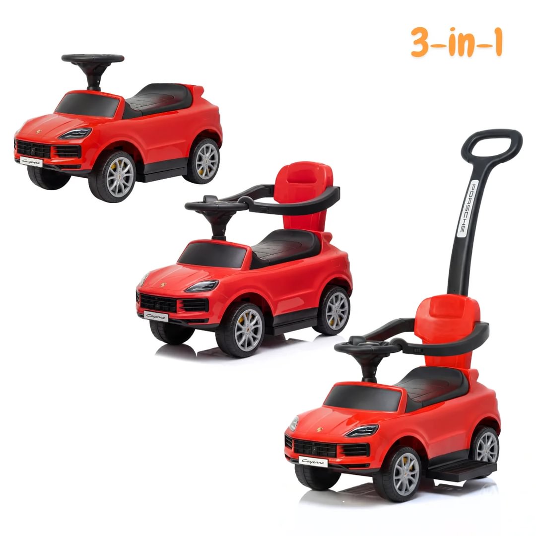 Porsche Cayenne Ride-on Car with Push Bar - Red - Berghoff toys