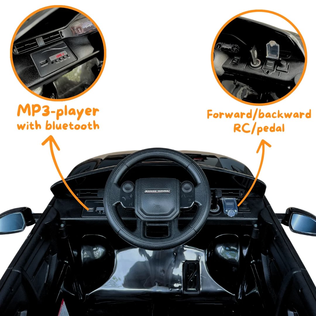 Range Rover Evoque Ride-on Kids Car 12V - Black - Berghoff toys