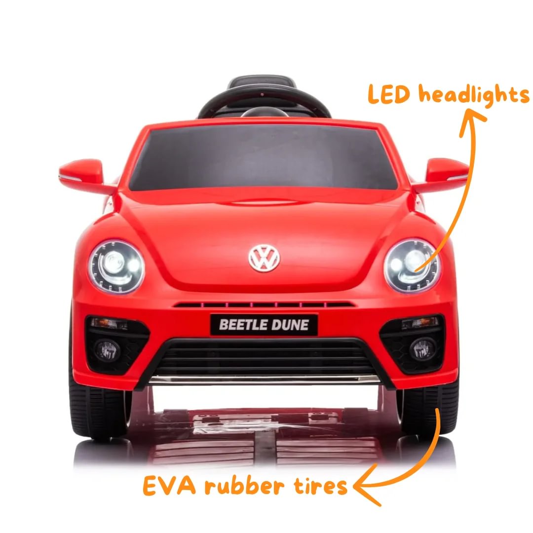 Volkswagen Beetle Ride-on Kids Car 12V - Red - Berghoff toys