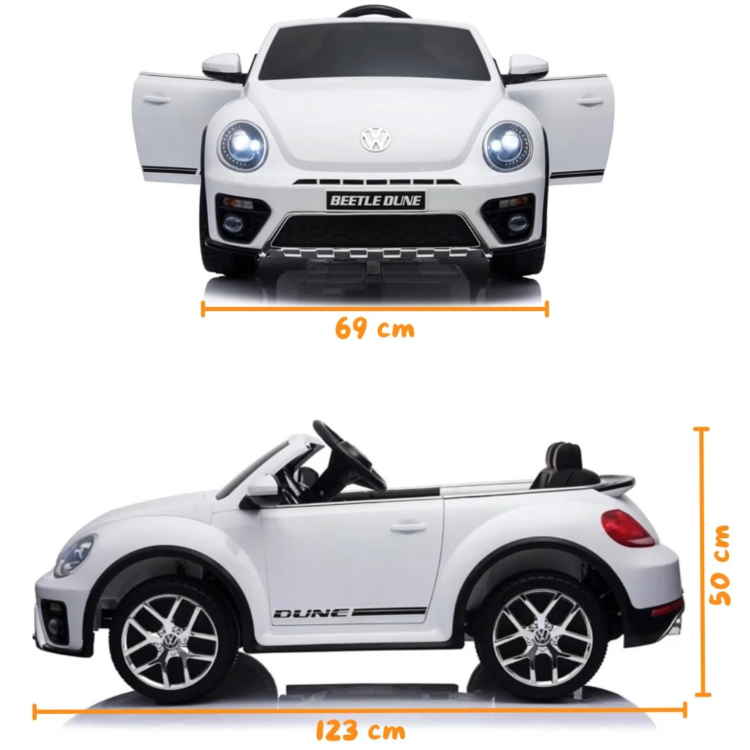 Volkswagen Beetle XL Ride-on Kids Car 12V - White - Berghoff toys