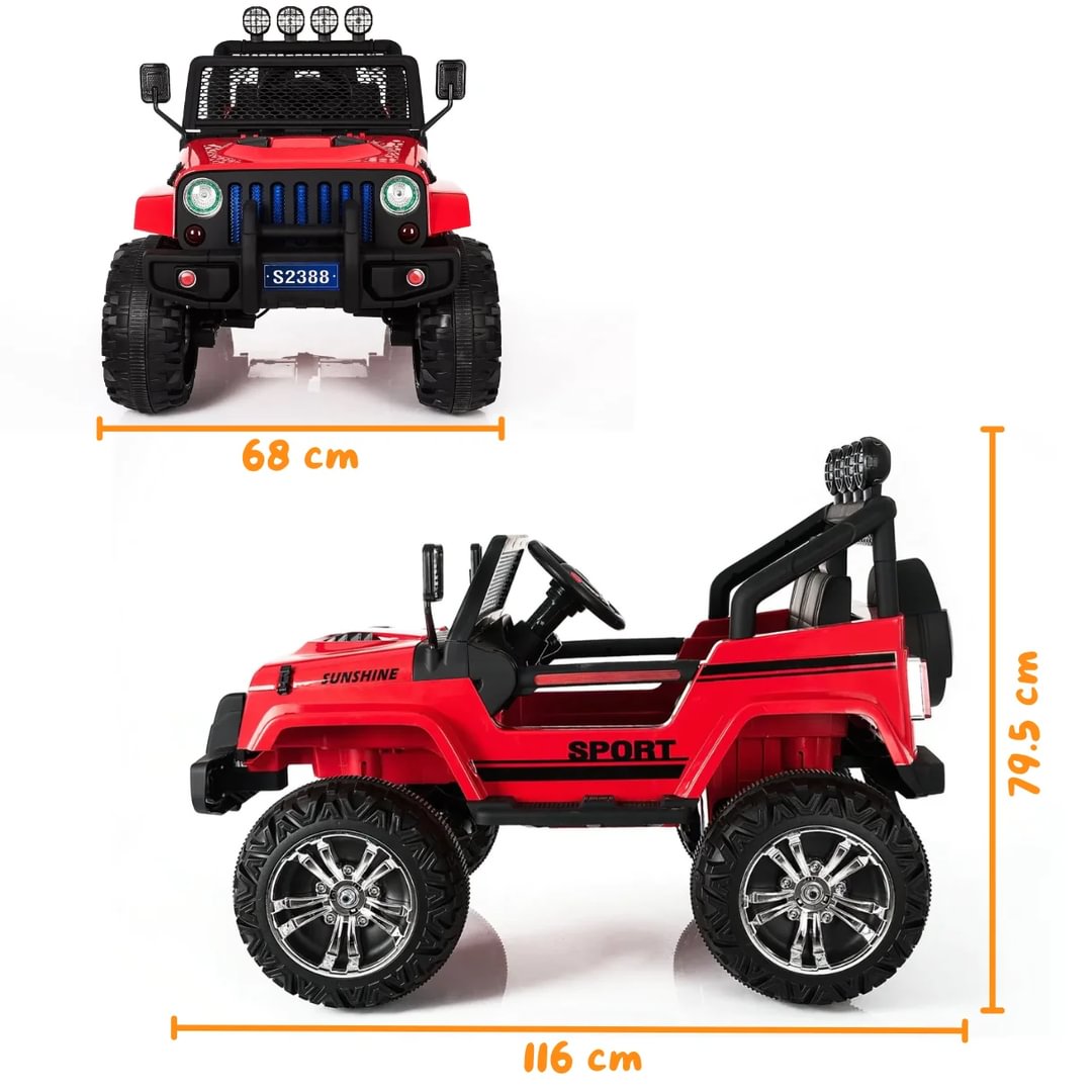 Electric Ride-on Jeep 4x4 kids Car 12V - Red - Berghoff toys