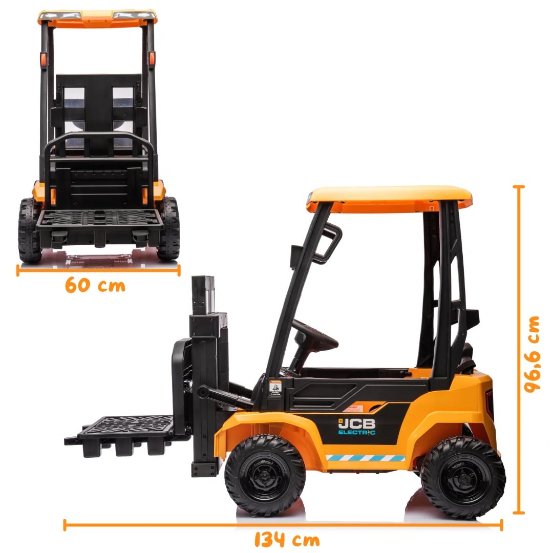 JCB Ride-on Forklift for Kids 12V - Yellow - Berghoff toys