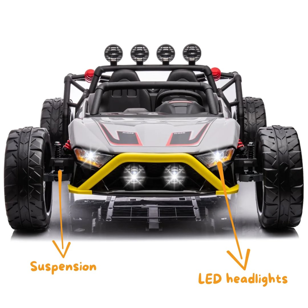 Mud-Master Kids Ride-on Car 24V (2-seater) - Grey - Berghoff toys