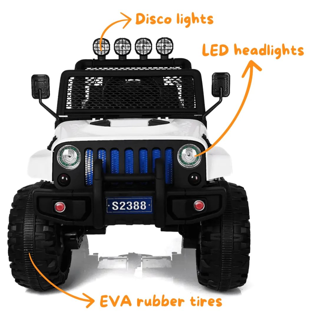 Jeep 4x4 Elektrische Kinderauto 12V - Wit - Berghoff toys