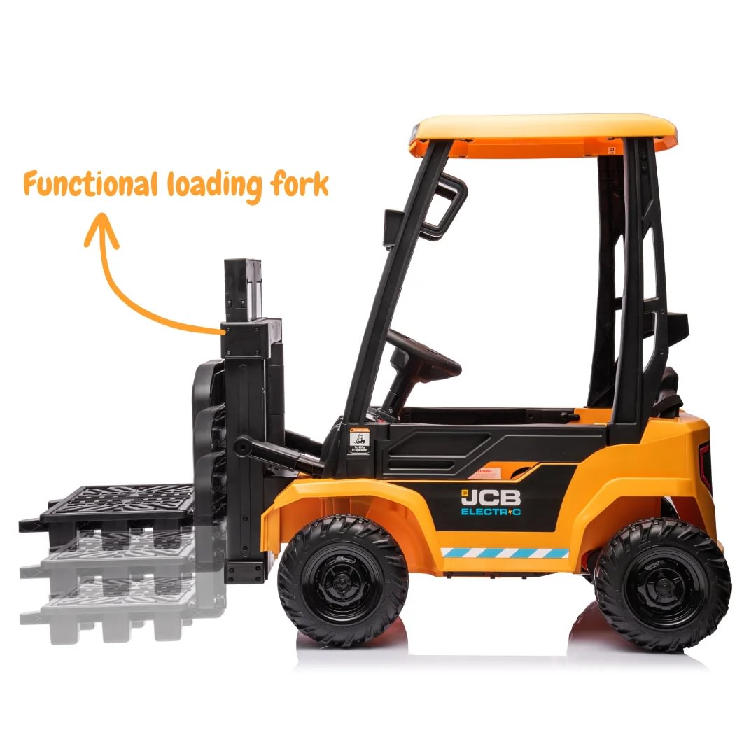 JCB Ride-on Forklift for Kids 12V - Yellow - Berghoff toys