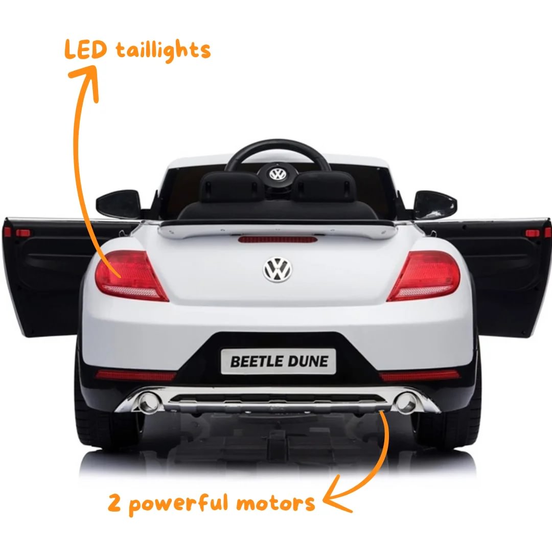 Volkswagen Beetle XL Elektrische Kinderauto 12V - Wit - Berghoff toys