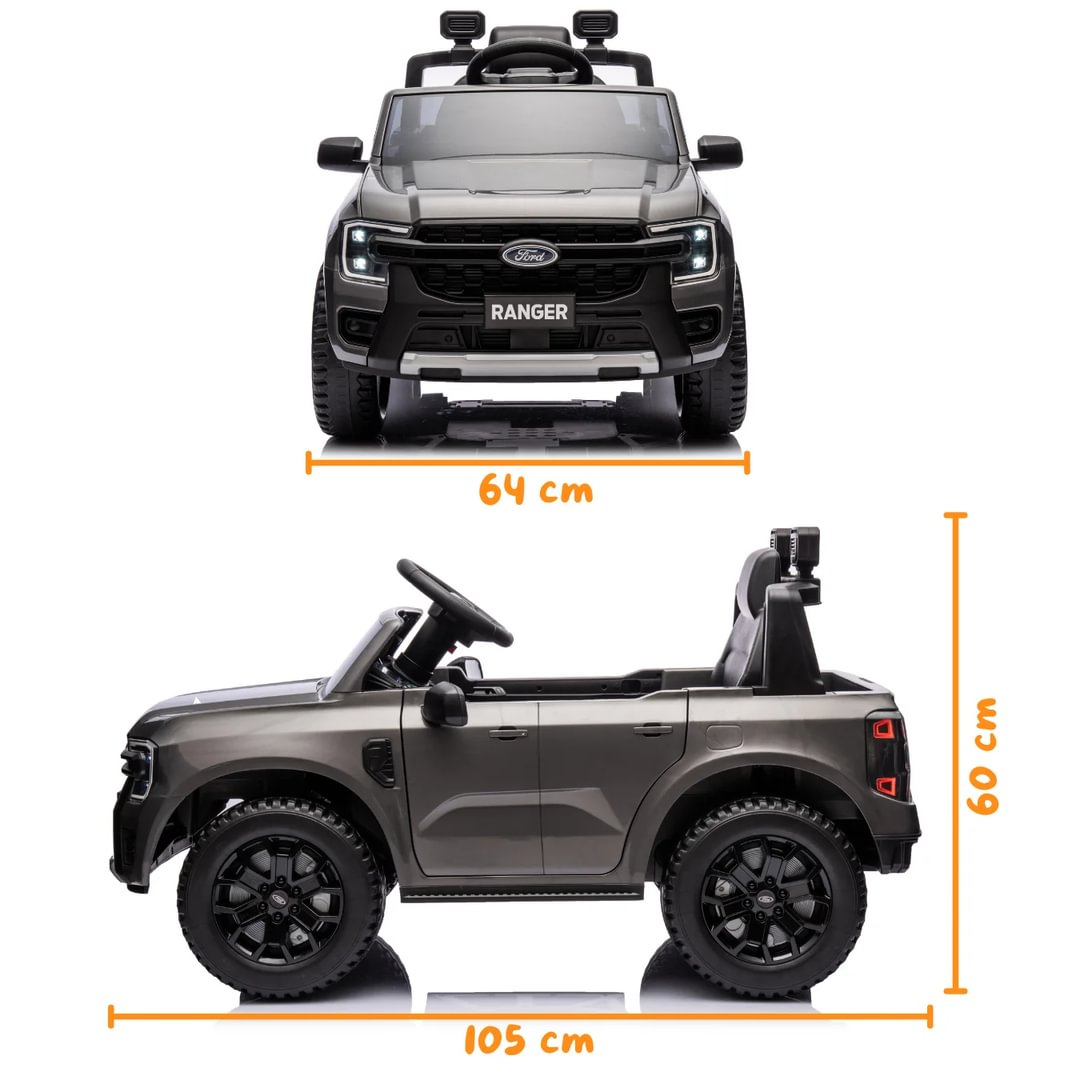 Ford Ranger Ride-on Electric Car 12V - Grey - Berghoff toys