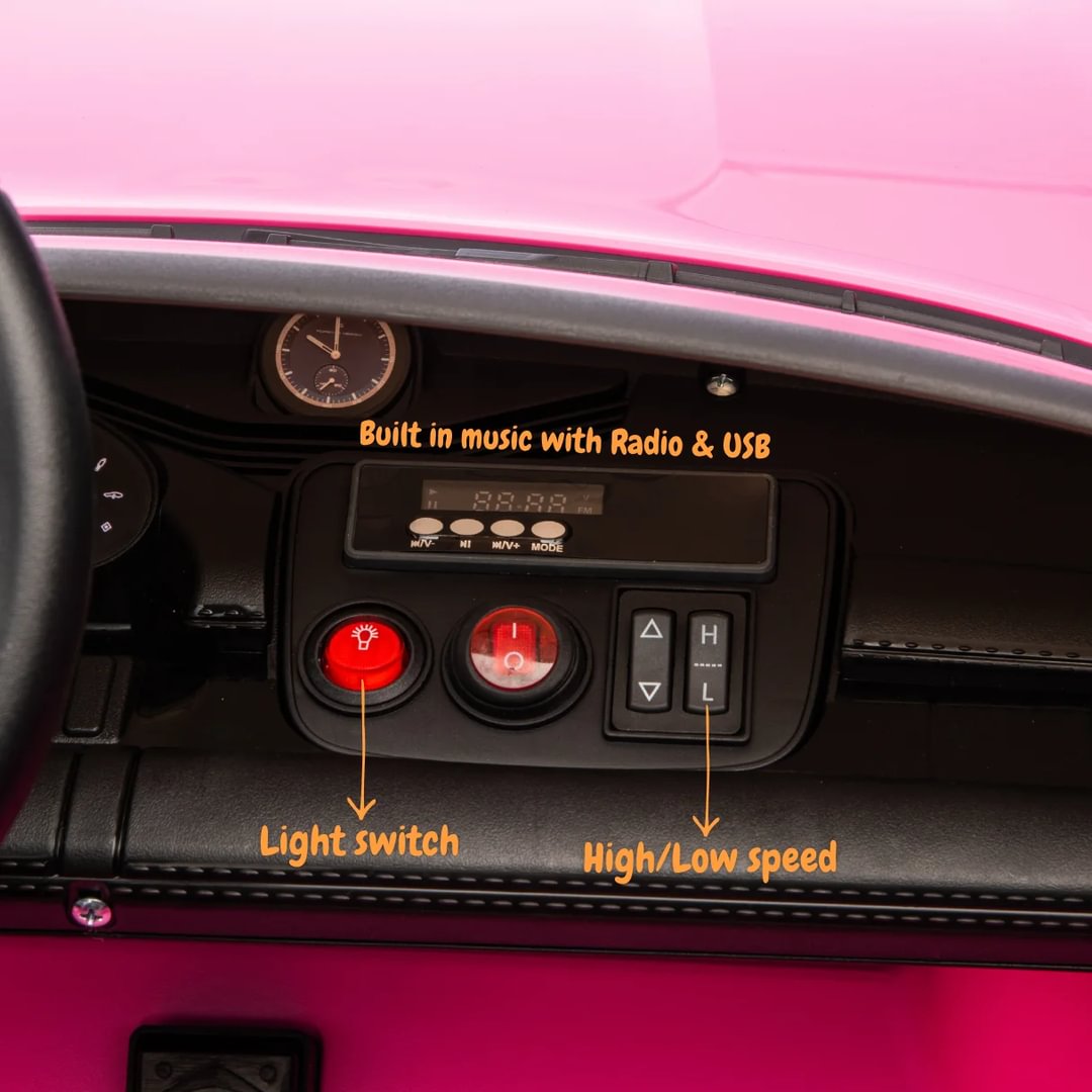 Porsche Taycan Turbo S Electric Kids Car 24V (2-seater) - Pink - Berghoff toys