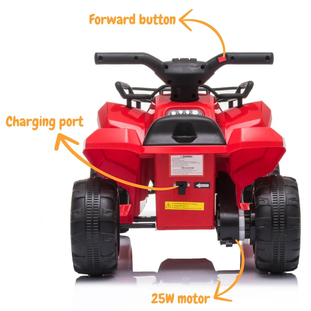 ATV 5000 Elektrische Quad voor Kinderen 7.4V - Rood - Berghoff toys