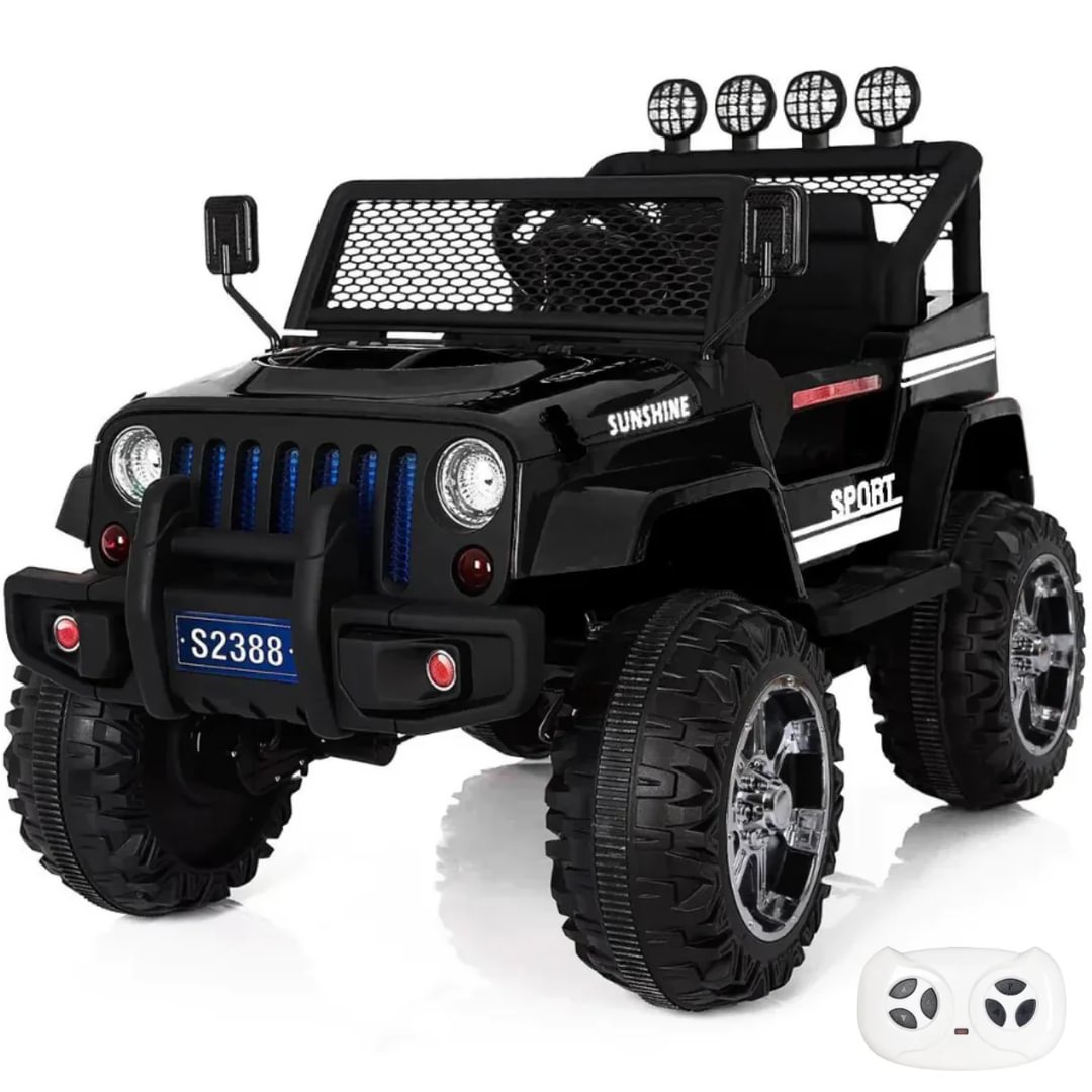 Electric Ride-on Jeep 4x4 kids Car 12V - Black - Berghoff toys