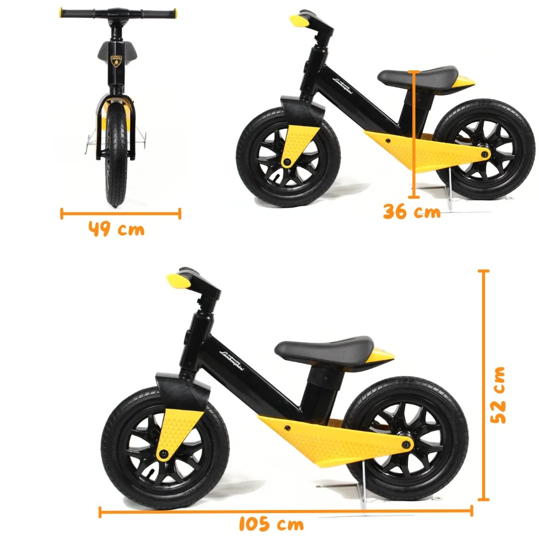 Lamborghini Balance Bike Large 12" - Yellow - Berghoff toys