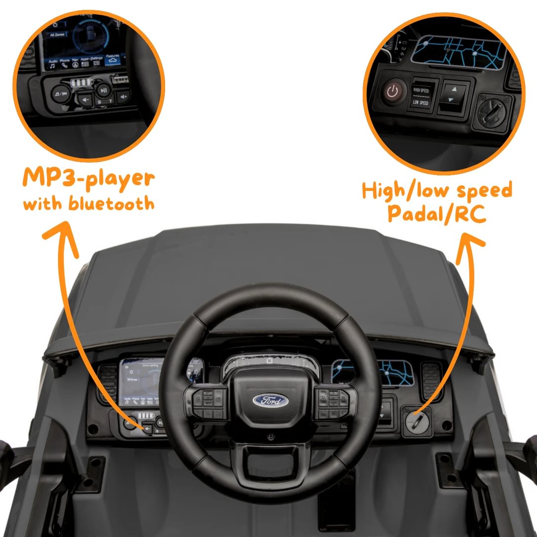 Ford Ranger Ride-on Electric Car 12V - Grey - Berghoff toys