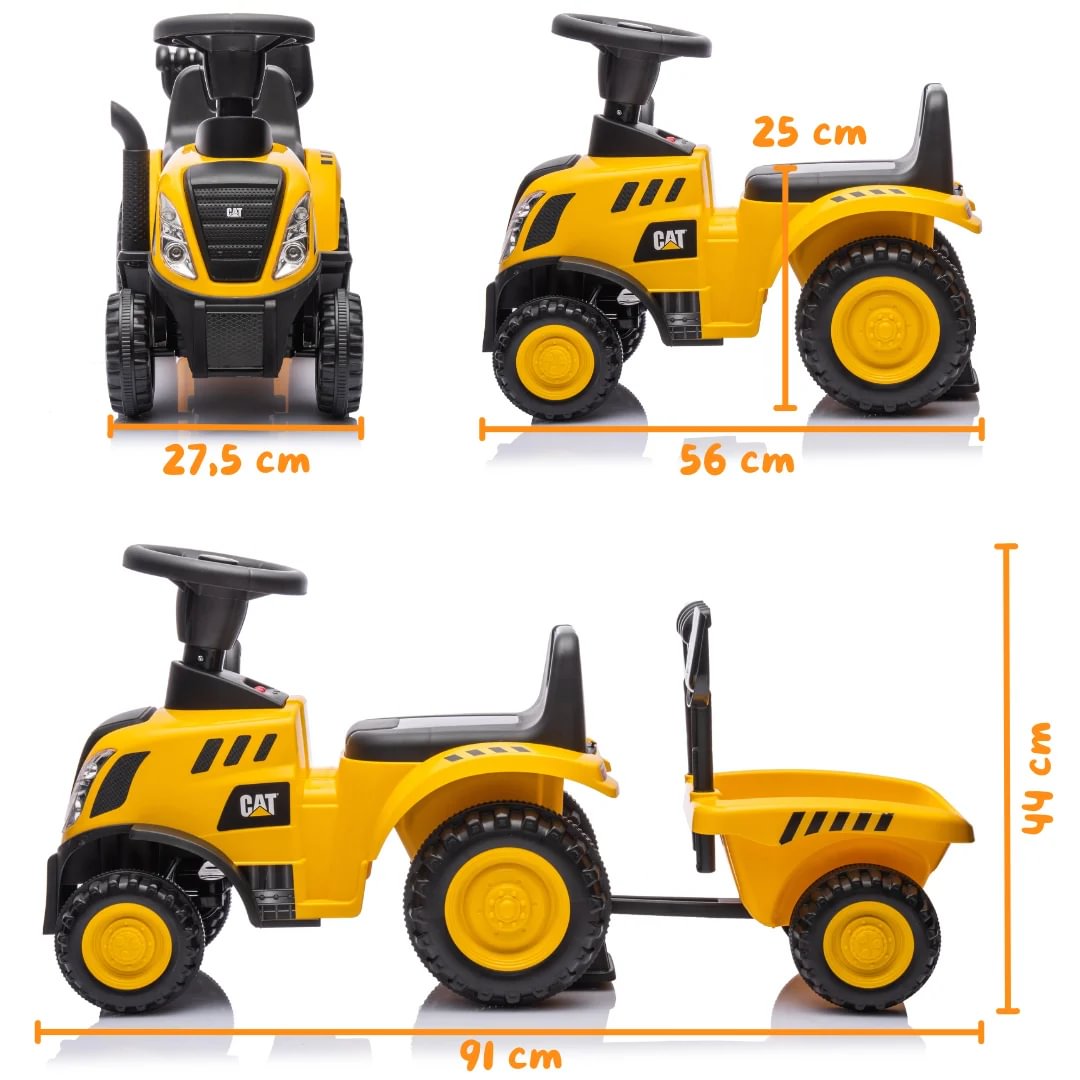 CAT Ride-on Tractor with Trailer - Yellow - Berghoff toys