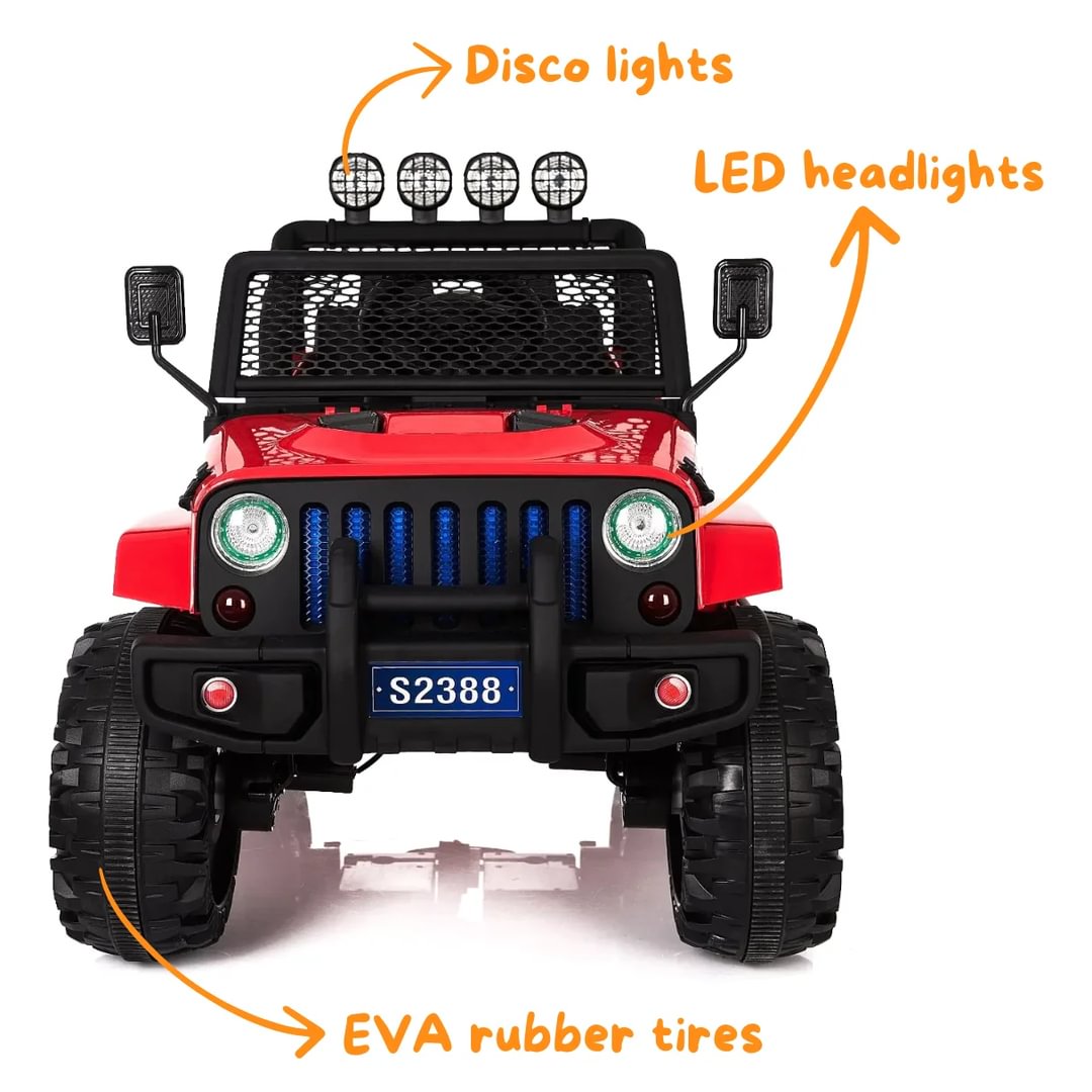 Electric Ride-on Jeep 4x4 kids Car 12V - Red - Berghoff toys