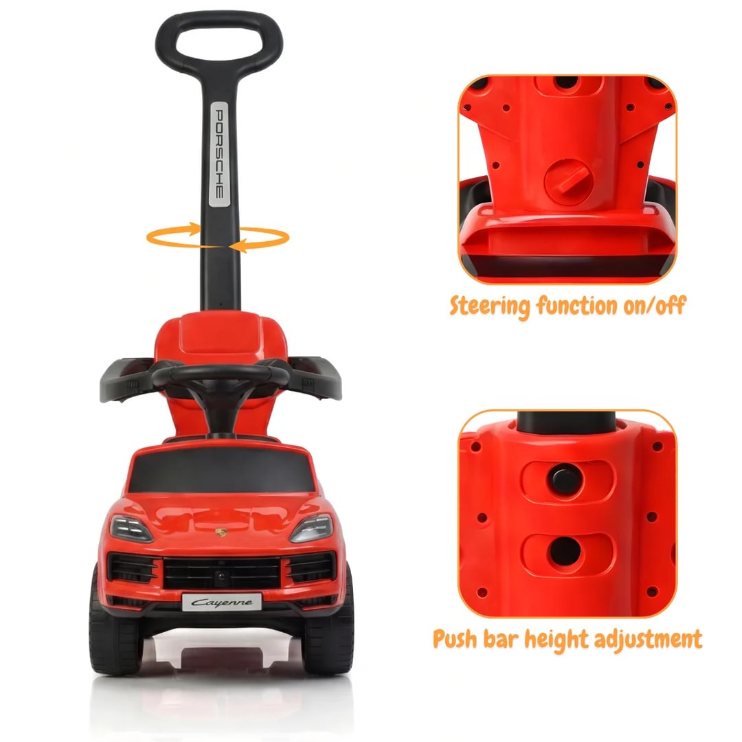 Porsche Cayenne Ride-on Car with Push Bar - Red - Berghoff toys