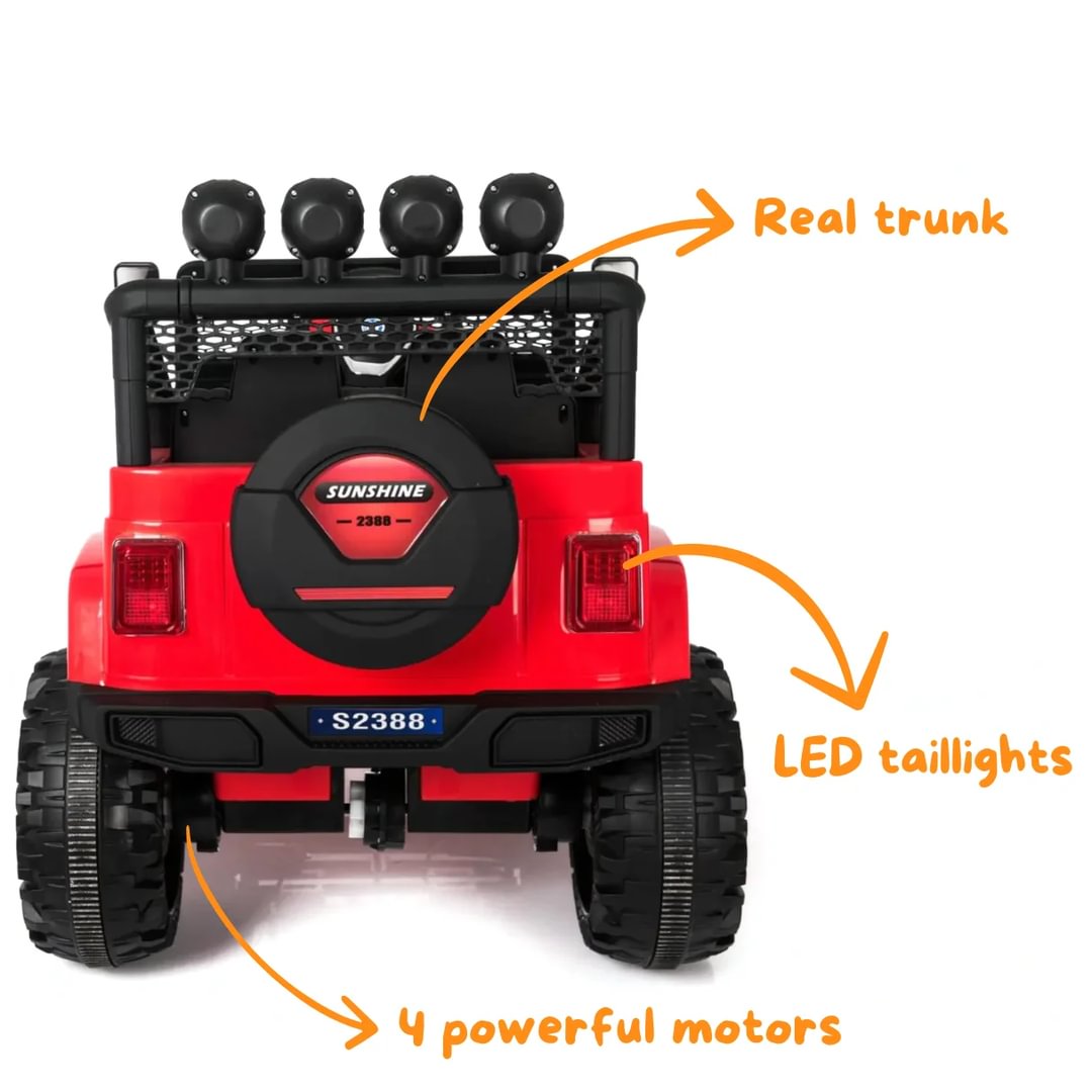 Electric Ride-on Jeep 4x4 kids Car 12V - Red - Berghoff toys