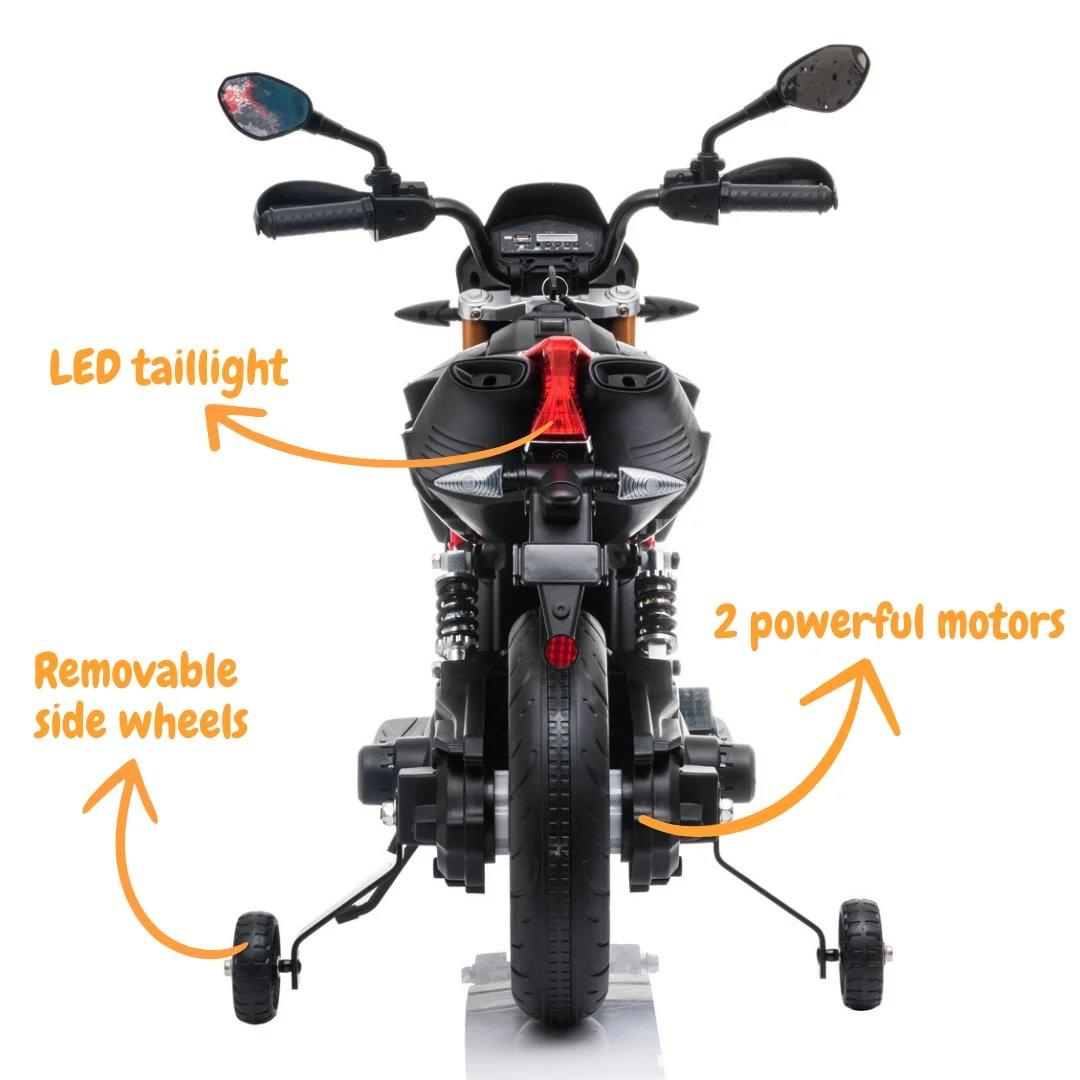 Aprilia Dorsoduro 900 Ride-on Motorbike 12V - Black - Berghoff toys