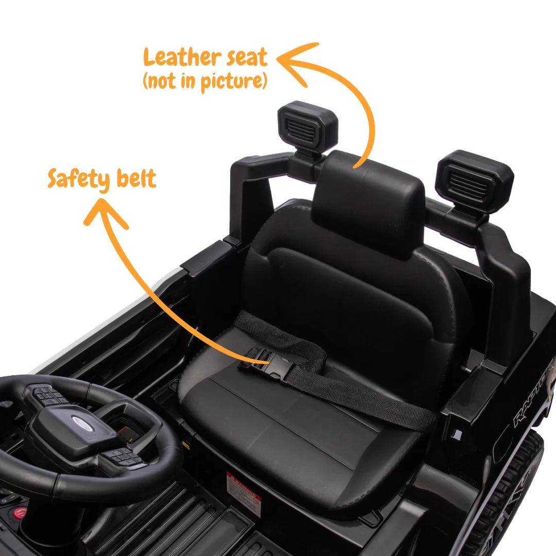 Ford Raptor Ride-on Kids Car 12V - Black - Berghoff toys