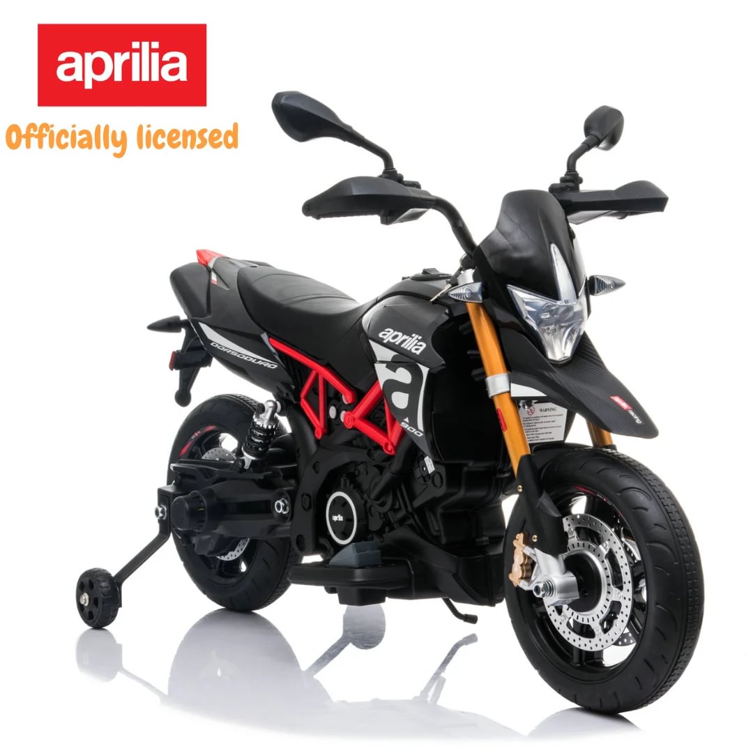Aprilia Dorsoduro 900 Ride-on Motorbike 12V - Black - Berghoff toys