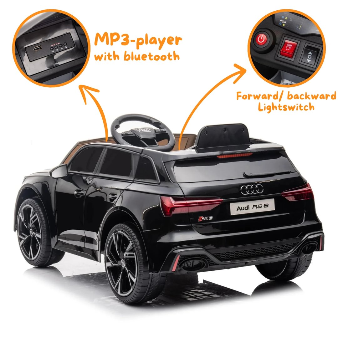 Audi RS6 Electric Kids Car 12V - Black - Berghoff toys