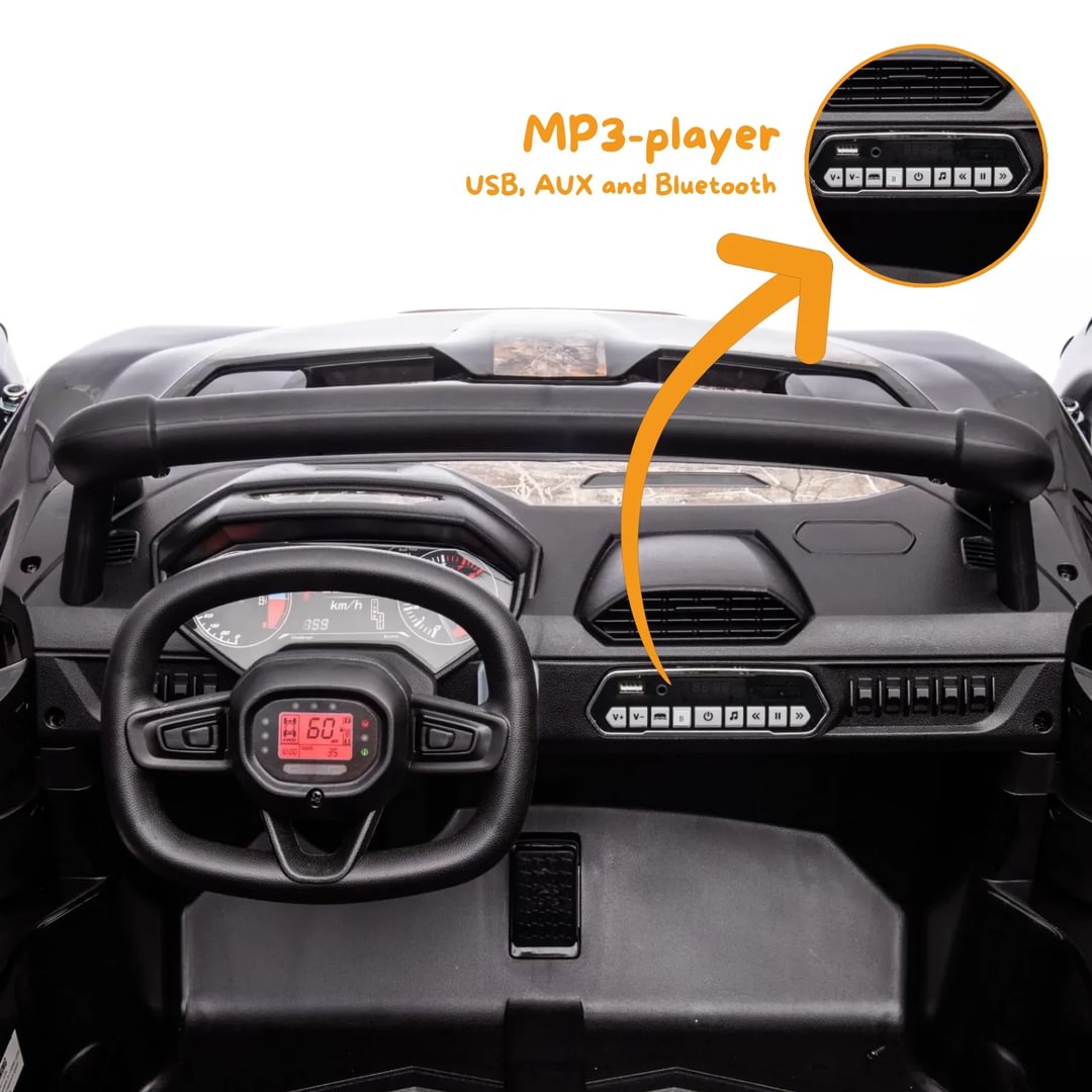 Mud-Master Kids Ride-on Car 24V (2-seater) - Black - Berghoff toys