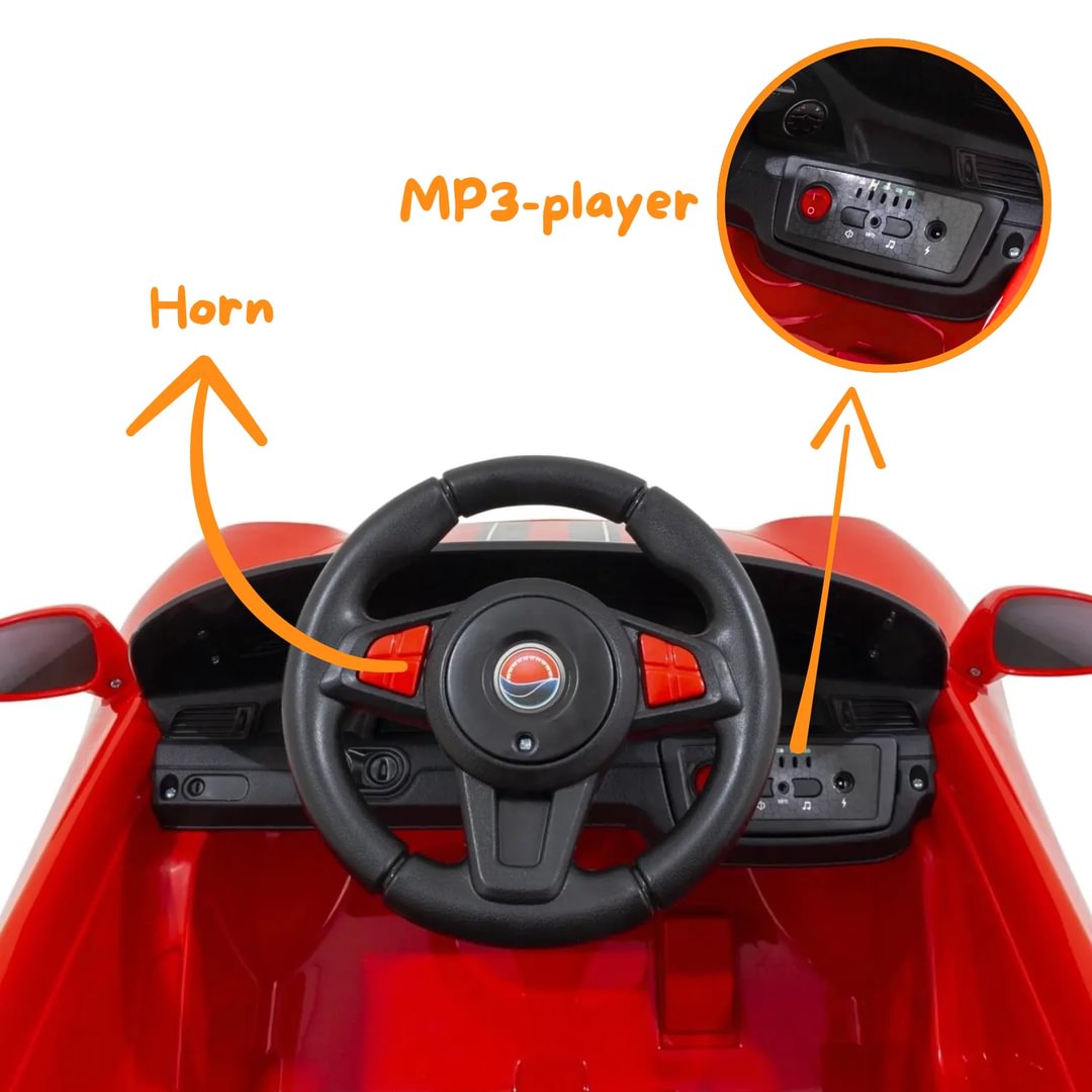 Ride-on Kids Car Porsche 911-Style 12V - Red - Berghoff toys