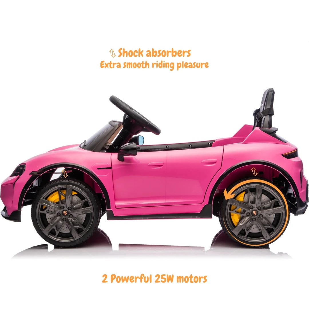 Porsche Taycan Turbo S Electric Kids Car 12V - Pink - Berghoff toys