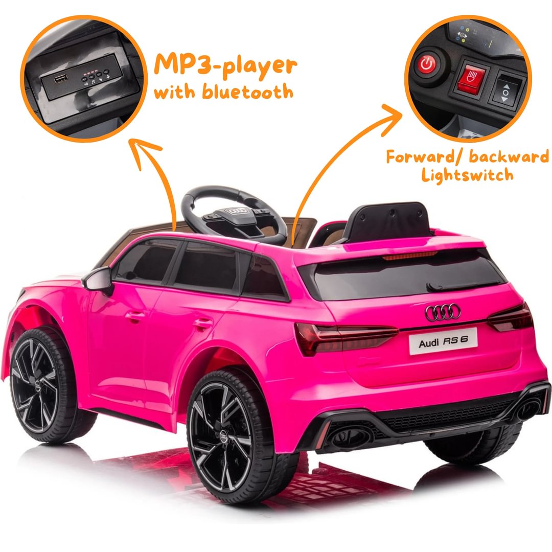 Audi RS6 Electric Kids Car 12V - Pink - Berghoff toys