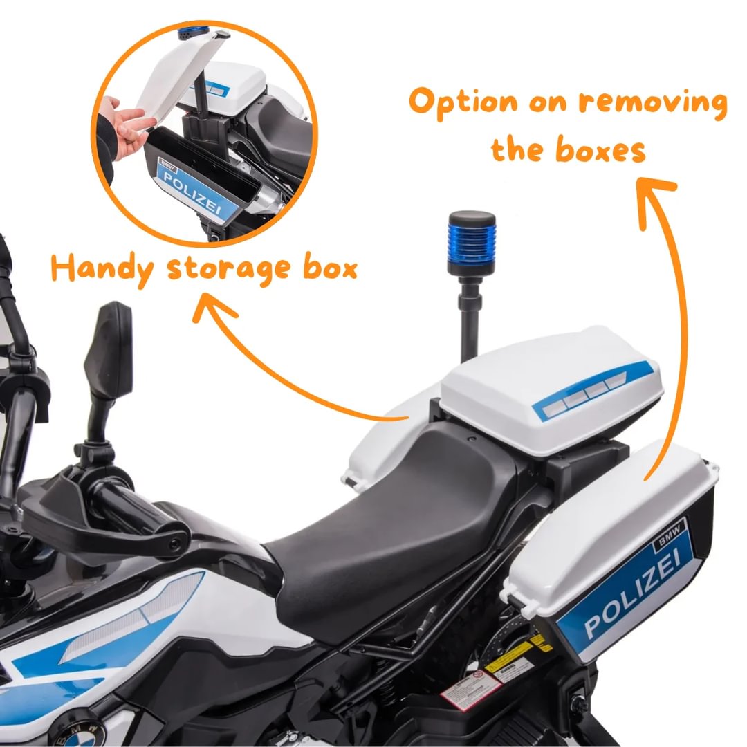 BMW F850 GS Ride-on Police Motorcycle 12V - White - Berghoff toys