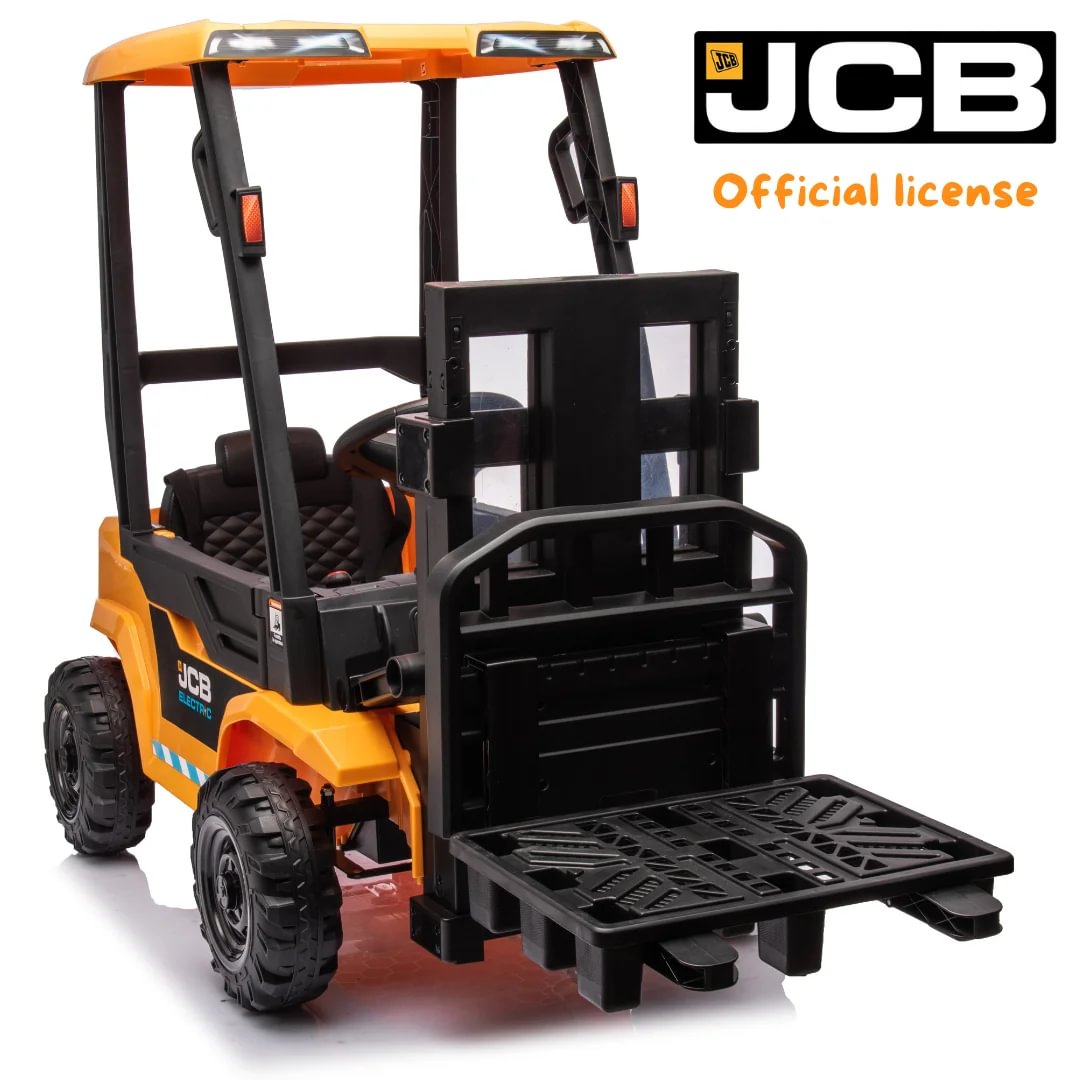 JCB Ride-on Forklift for Kids 12V - Yellow - Berghoff toys